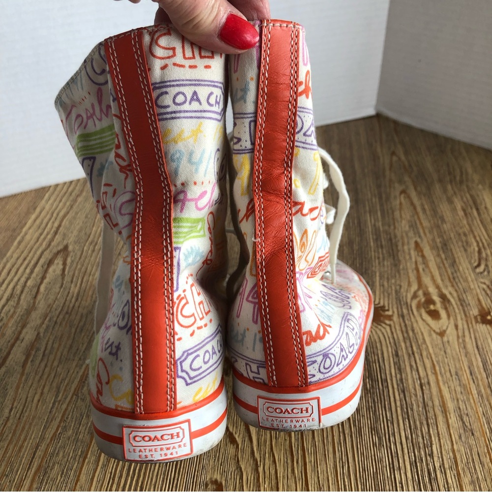 Coach “Bonney” All White Hightop! Colorful Coach Desi… - Gem